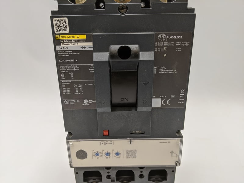 400 Amps, Square D, LGP36400U31X, PowerPact Circuit Breaker, 1 Throw, 2 ...