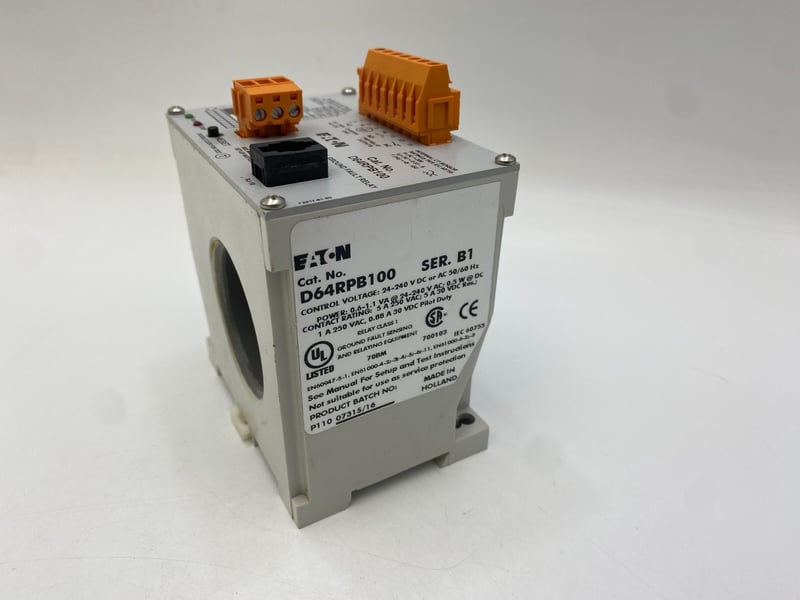 Eaton, D64RPB100, Digital Ground Fault Relay, Series B1, 24-240 Volt ...