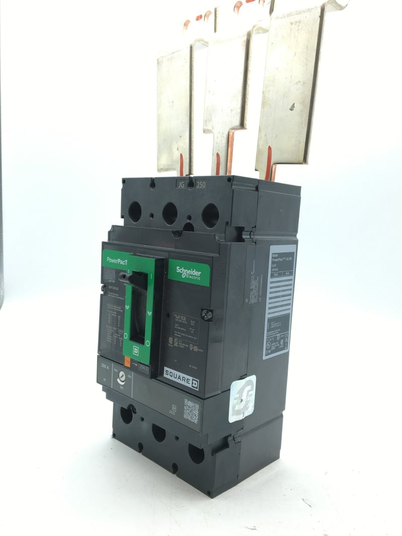 250 Amps, Schneider, PowerPacT JGP, Bolt-On Circuit Breaker, 600 V, 3 ...