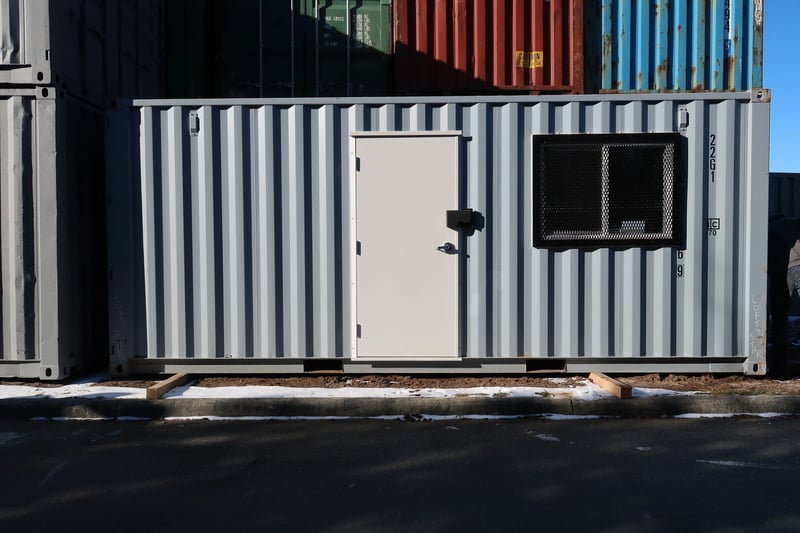 20' Site Office Container, Insulated, 2" x 3" Steel Stud Framing, 48" x ...
