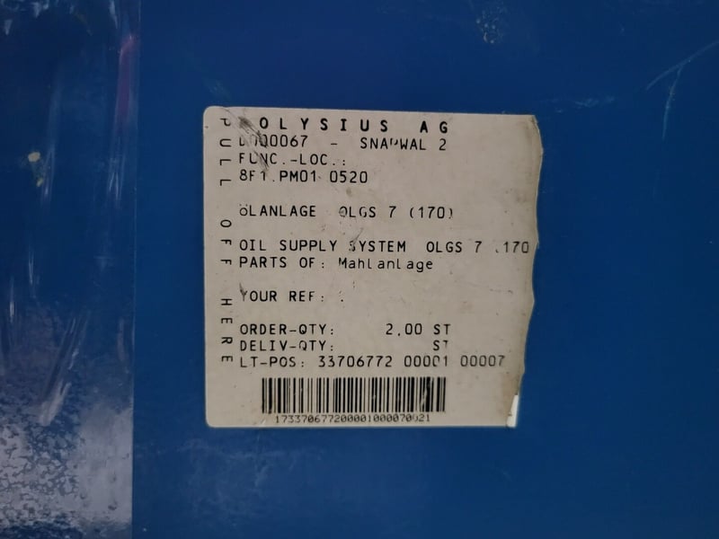 Flender #OLGS-7, Oil Supply System, 7.5 HP & 0.5 HP Motor, Steimel SF4 ...