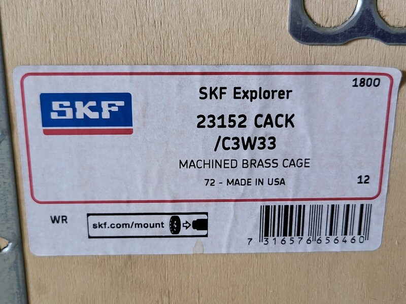 SKF 23152-CACK/C3W33, Spherical Roller Bearing w/Tapered Bore, 260 mm ...