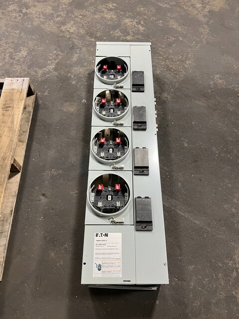 125 Amps, Eaton #1MM412RRLP, Meter Stack, 800A Main 4 Socket 125A 120 ...