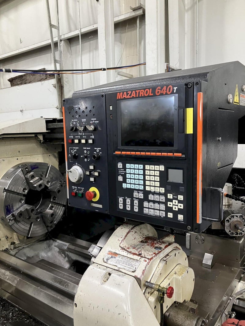 Mazak #PowerMaster-N, CNC flatbed lathe, 35" swing, 25" chuck, 4-jaw ...