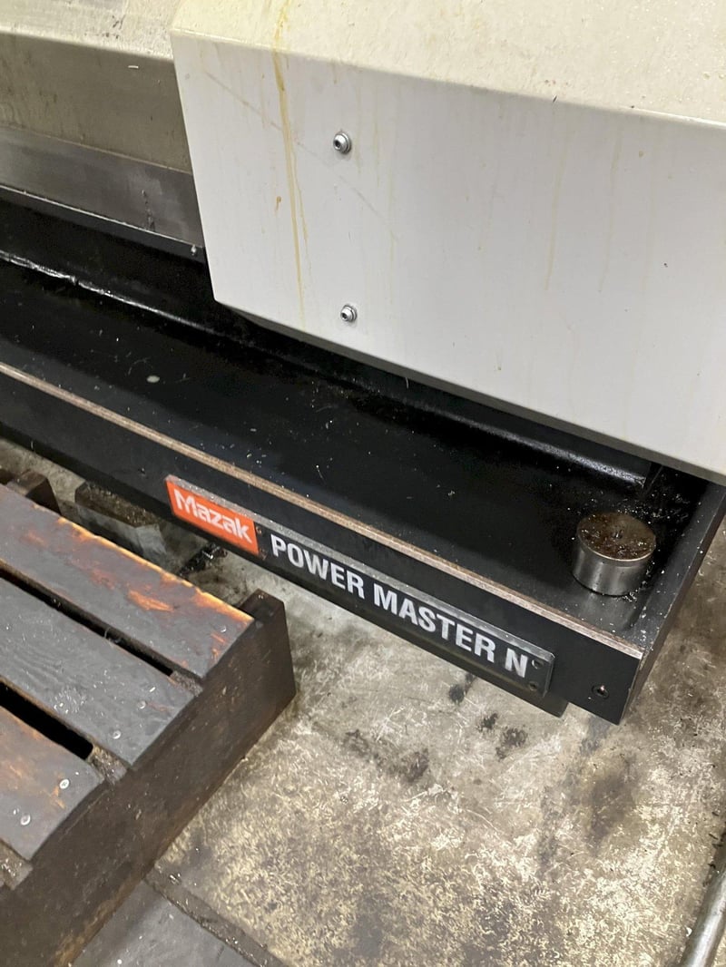 Mazak #PowerMaster-N, CNC flatbed lathe, 35" swing, 25" chuck, 4-jaw, 10" bore, 120" centers ...