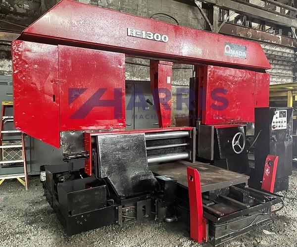 51" x 51" Amada #H-1300, horizontal band saw, 39' x 3" blade, shuttle ...