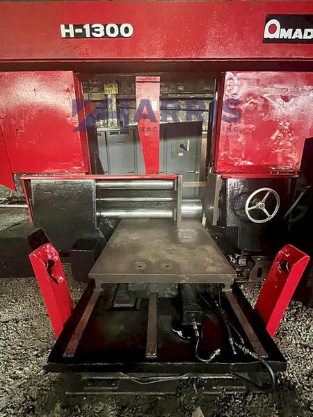 51" x 51" Amada #H-1300, horizontal band saw, 39' x 3" blade, shuttle ...