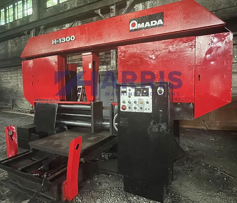 51" x 51" Amada #H-1300, horizontal band saw, 39' x 3" blade, shuttle ...