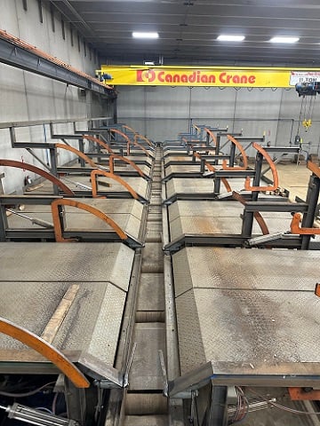 Schnell #300-VMT rebar shear line, 20" blade width, 60' entry/exit ...