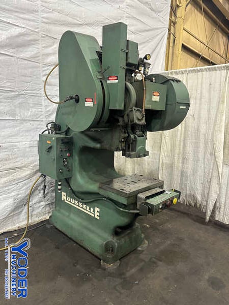40 Ton, Rousselle #4G, back geared press, 3" stroke, 13" Shut Height ...