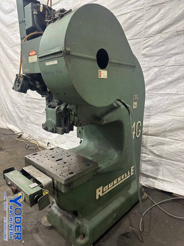 40 Ton, Rousselle #4G, back geared press, 3" stroke, 13" Shut Height ...