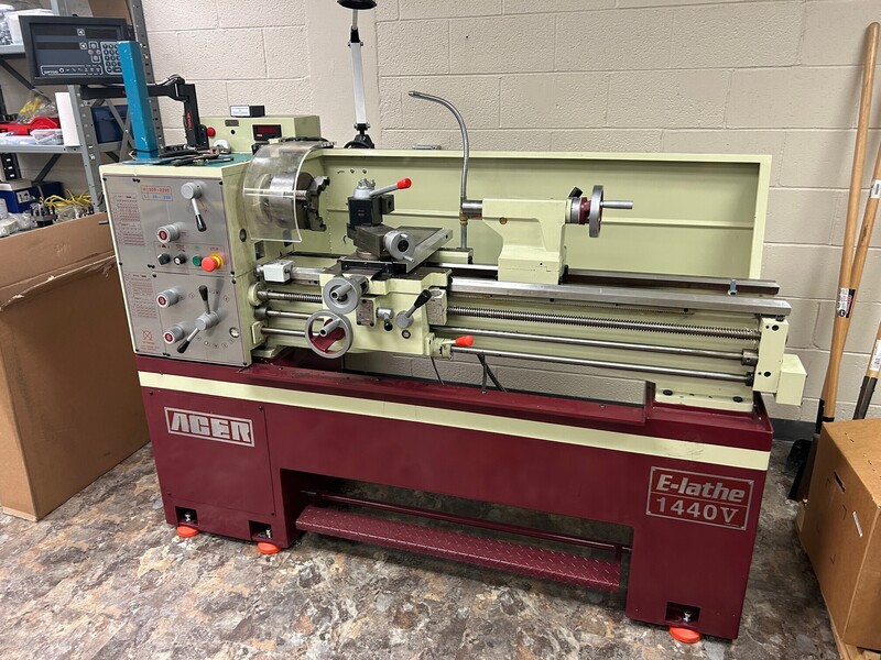 14" x 40" Acer #E-Lathe-1440V, precision engine lathe, 1.5"bore, 3 HP ...