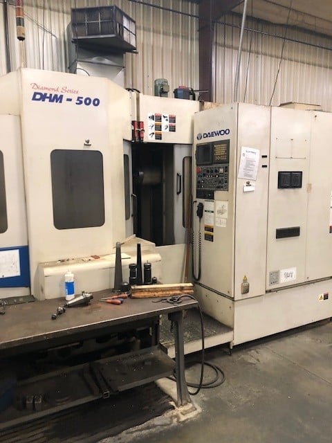 Daewoo Doosan #DHM-500, horizontal machining center, Fanuc 16iM, 31.5 ...