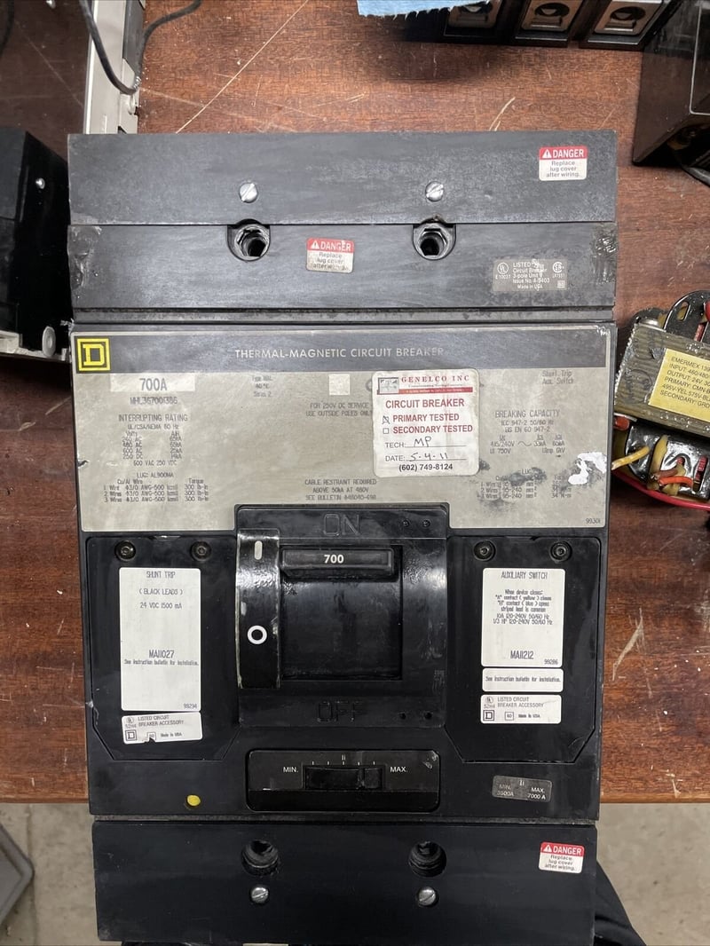 700 Amps, Square D, MHL367001386, Molded Case Circuit Breaker, 3 Pole, 600 Vac 250 Vdc for Sale ...
