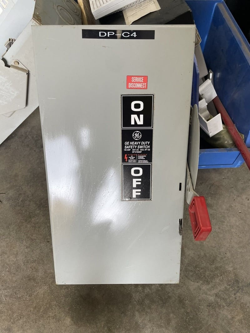 100 Amp. General Electric, Disconnect Switch, THN3363J, 3 Pole, 600 V ...