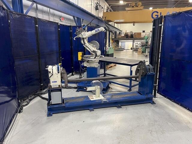 OTC, FD-V6, robot welding cell, Daihen FD11 CNC controls, 6-Axis, WB ...