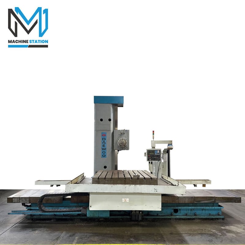 5.1" Daewoo Doosan #DNB-130R, CNC horizontal boring mill table type, 78 ...