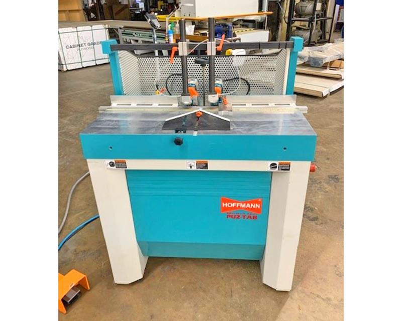 Hoffman #PU2-TAB, dovetail router, dual spindle, pneumatic hold down ...