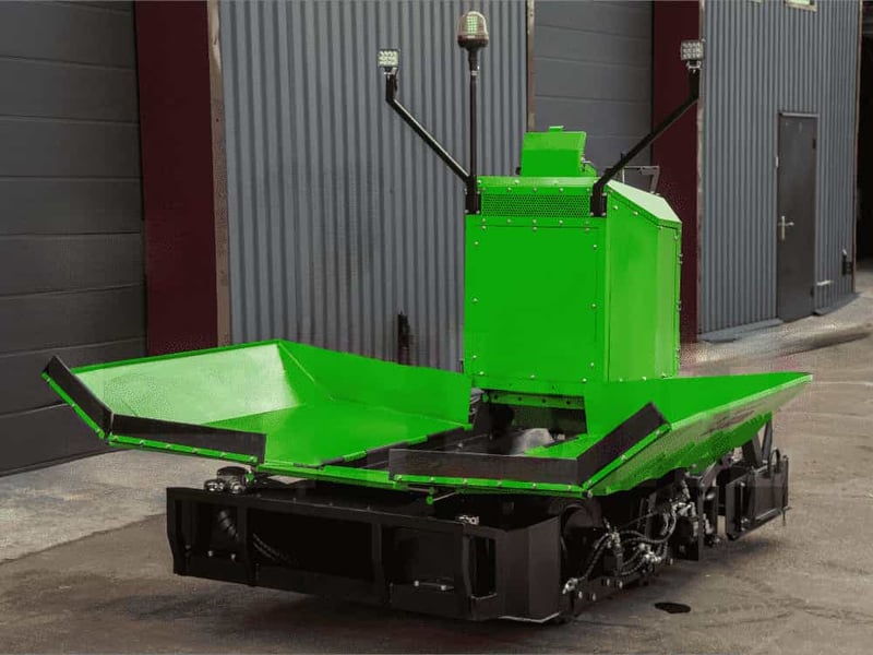 Ticab #MP-1100, mini asphalt paver, 5 ton loader, 1.4 ton unloader, 150mm auger diameter, air ...