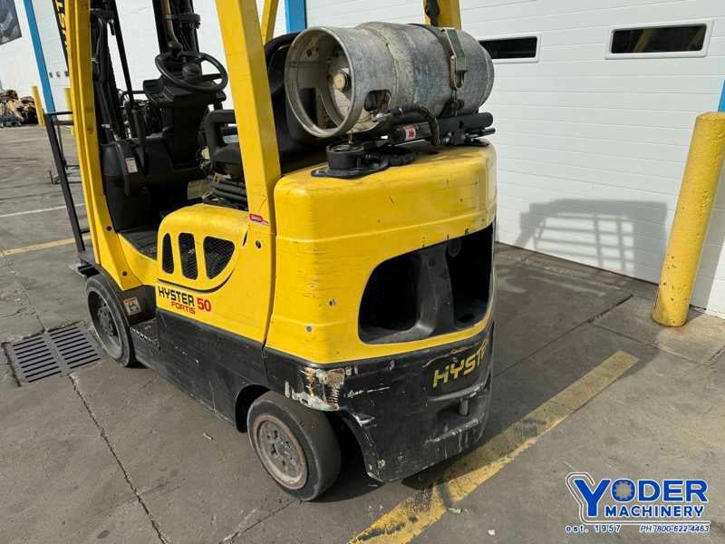 5000 lb. Hyster #S50FT, LP gas forklift, 189" lifting height, 48" forks ...