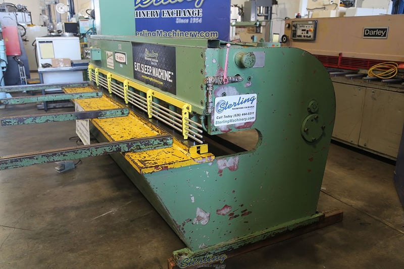 10 gauge x 10' DiAcro, hydraulic shear, 13 holddowns, 14" throat, front ...