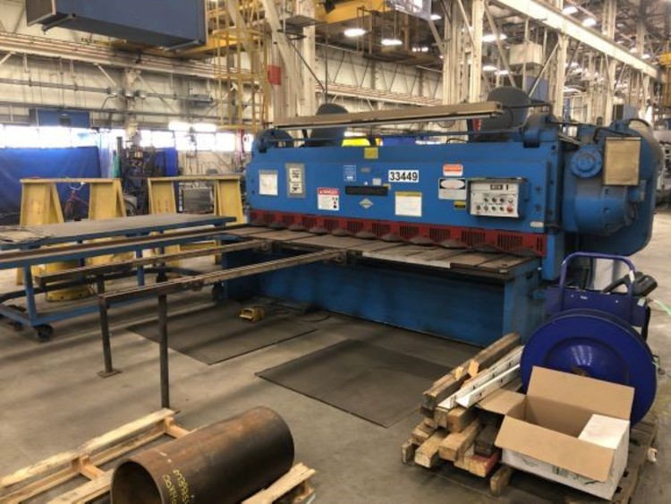 3/8" x 10' Cincinnati #2510, power squaring shear, 36" front operated ...