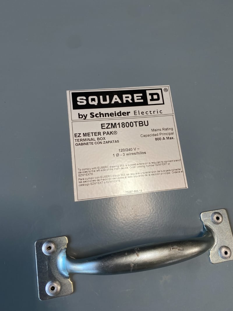 Square D EZM1800TBU EZ Meter Pak Terminal Box 800A 120/240V 1PH 3R Encl for Sale | Surplus Record