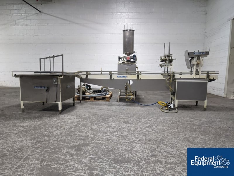 Simplex #F, Single Head Pison Filling Line, Hopper, Chain Belt Conveyor ...