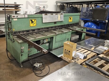 .125" x 10' Pearson Hydrualic Shear, 34" Front Operated Power Back ...