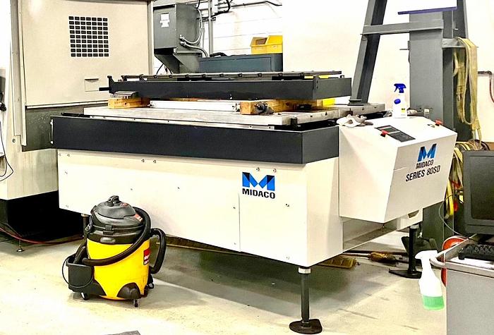 Midaco #80SD, 80" x 29" CNC automatic pallet changer table shuttle w ...