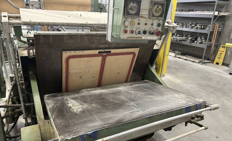 100 Ton, Thompson National #28X41, clamshell design heated platen die ...