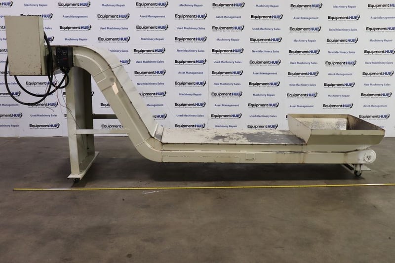 30" x 96" LNS, motorized chip conveyor, vari-speed frequency drive for ...