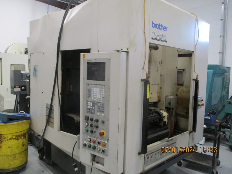 Brother #TC-32A, CNC pallet type machining center with 2 Yukiwa rotary ...