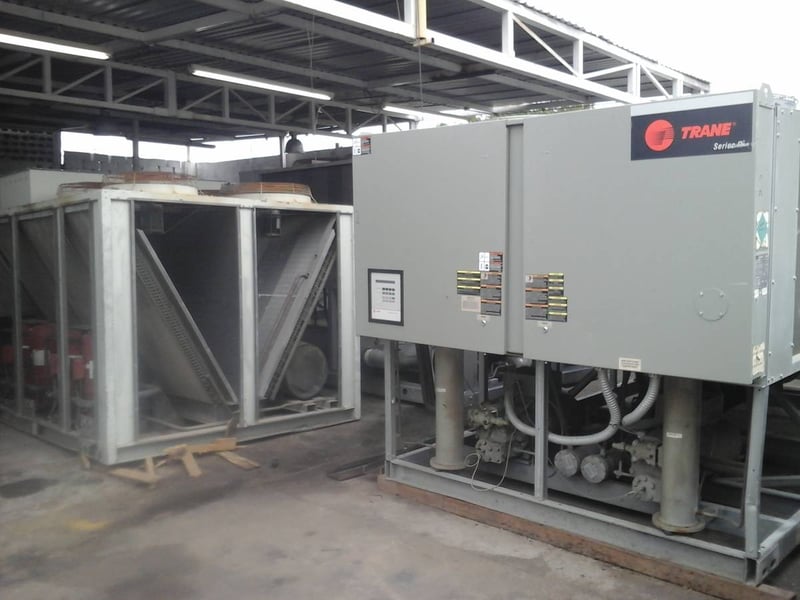 100 Ton, Trane #RTAA1004YT01A300, Chiller, 2 Compressor Screw, 460 V ...