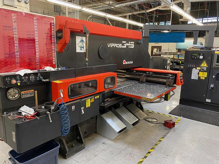 33 Ton, Amada #Vipros-345, CNC turret punch, 58 station, 2 automatic ...