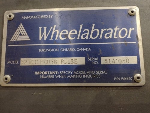 Wheelabrator, skew roll pipe & bar shot blast blaster, 6" x (2) 15 HP ...