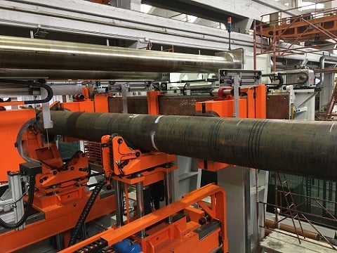 Galdabini #Twin-3000, 300 ton automatic pipe straightening machine, 5.5 ...