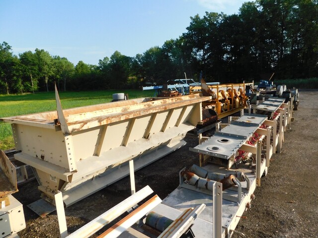 Joy Stamler, skid mounted belt reclaim feeder with conveyor & hopper ...