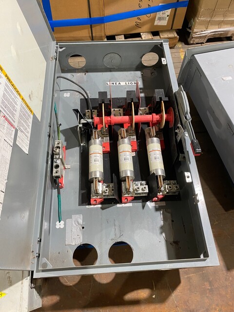 600 Amp. Square D #H366R, Safety Disconnect Switch, 3P 600V 500HP 3R ...