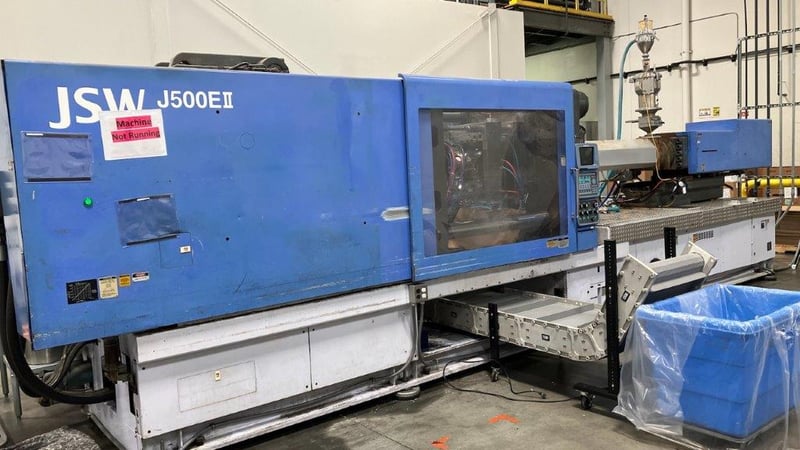 500 Ton, 53.3 oz., JSW #500EII, Injection Molding Machine, Core Pull ...