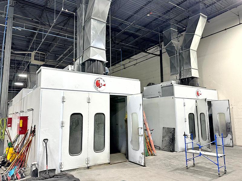 Accudraft, semi-downdraft pressurized paint booth, 55' 9" L tunnel, 2020 For Sale | Surplus Record
