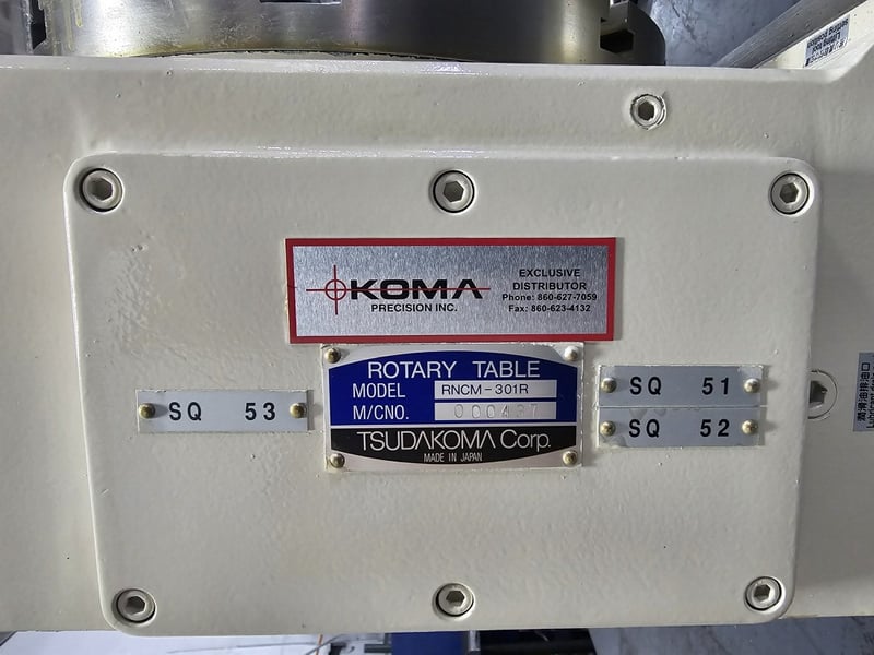 12.598" Tsudakoma #RNCM 301R, Rotary Table, 1.57" Bore, Fadal MTR0010 ...