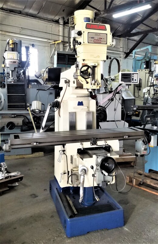 Cleveland #K5, Vertical Milling Machine, 11" x58" table, 3600 RPM, 5 HP ...