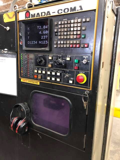 50 Ton, Amada #Coma-567, CNC Turret Punch, 60" x 144" Sheet Size, 300 ...