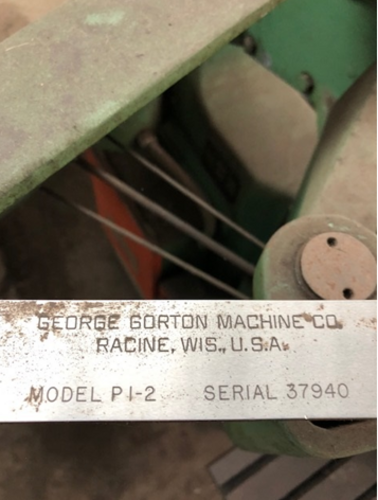 Gorton #P1-2, gen. engr., die/mold/stamp cutting/profiling on flat ...
