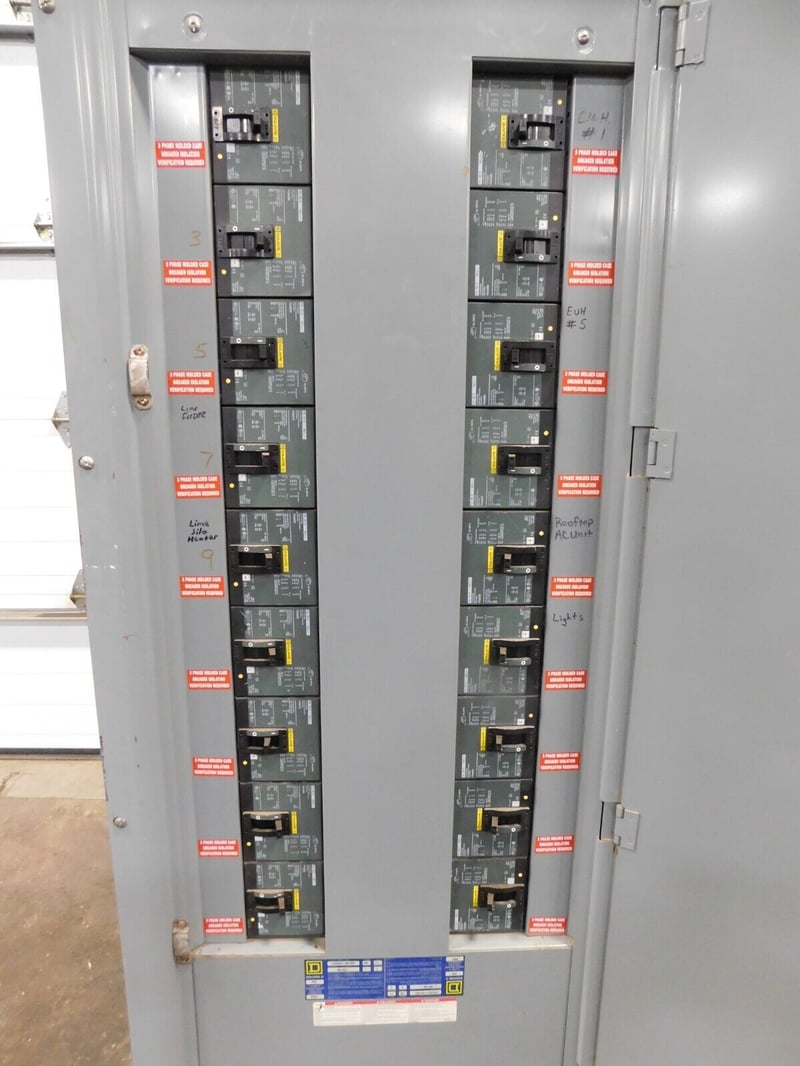 400 Amp. Square D, HCN, I-line panelboard, 3-wire, 480 V.AC, 3 phase ...