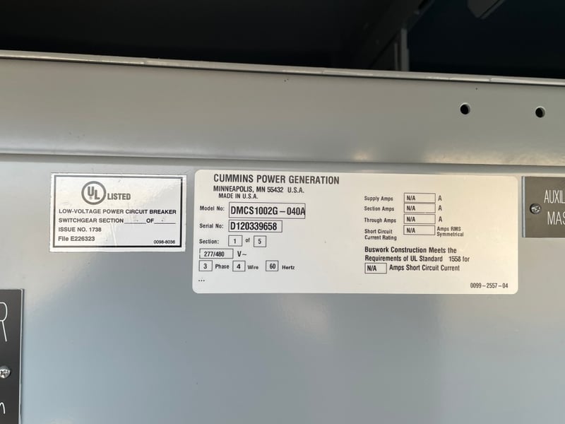 5000 Amps, Siemens #WL LV Switchgear, 480 Volts, 3P, 4W, N3R For Sale ...