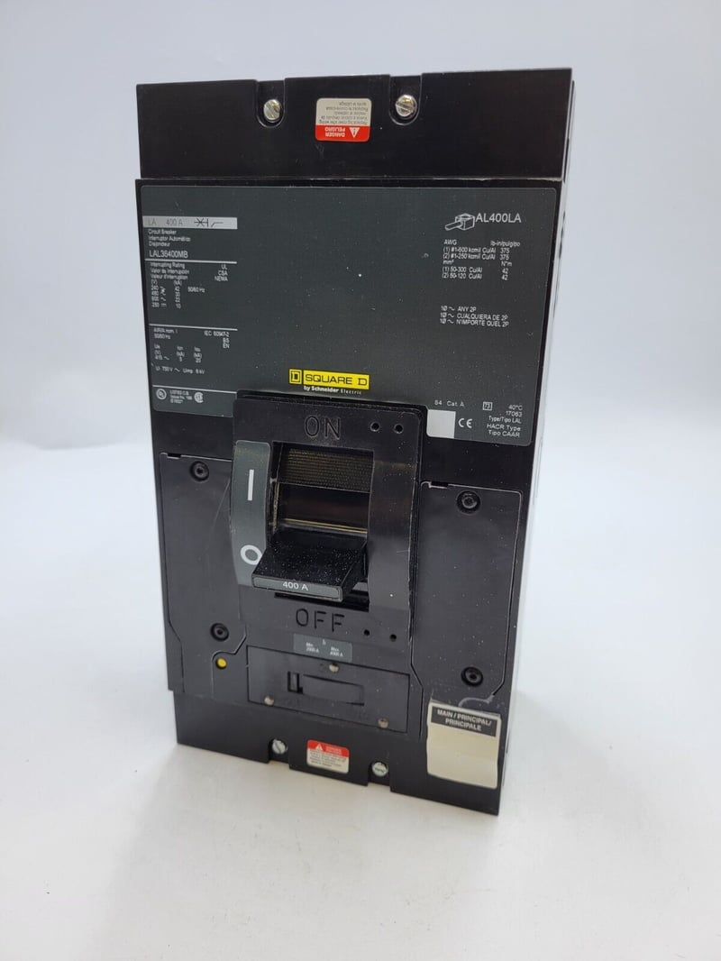 400 Amps, Square D, LAL36400MB, Feed-Thru Circuit Breaker, 600V 3P 3PH ...