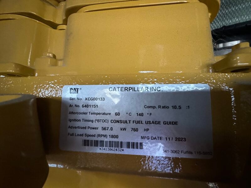 350 KW Caterpillar #C18, Natural Gas Generator, 480 Volts, 760 HP, 1800 ...