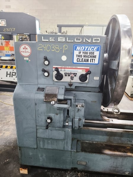 24"/96" x 52"/116" LeBlond #24" Regal, sliding gap bed lathe, 38" face ...